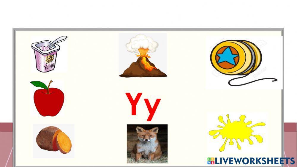 Letter Yy interactive exercise | Live Worksheets