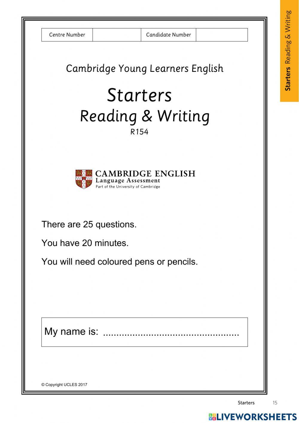 Sample Starter … | Free Interactive Worksheets | 3517148