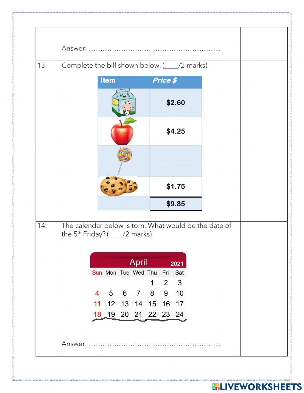 Mathematics P1 … | Free Interactive Worksheets | 1113444
