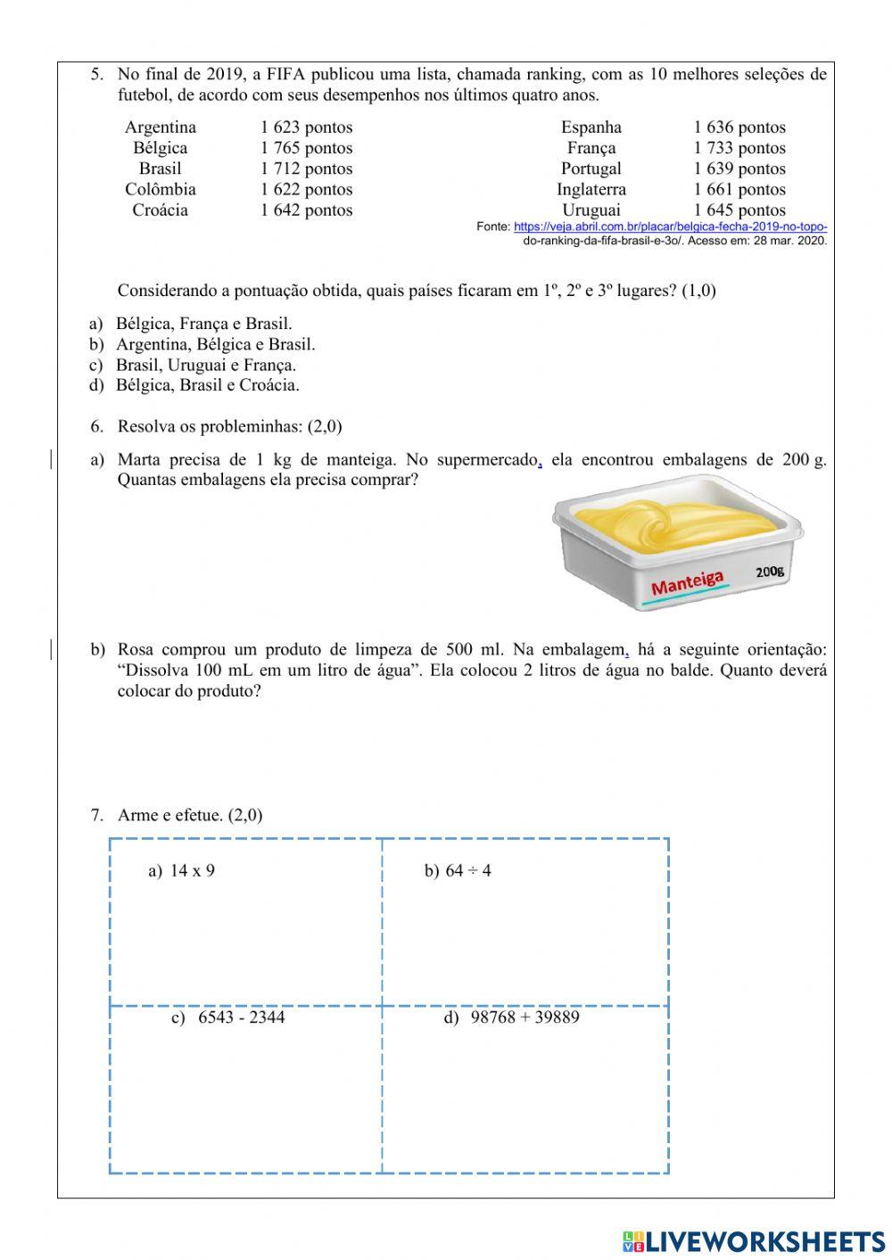 Mat online pdf exercise | Live Worksheets