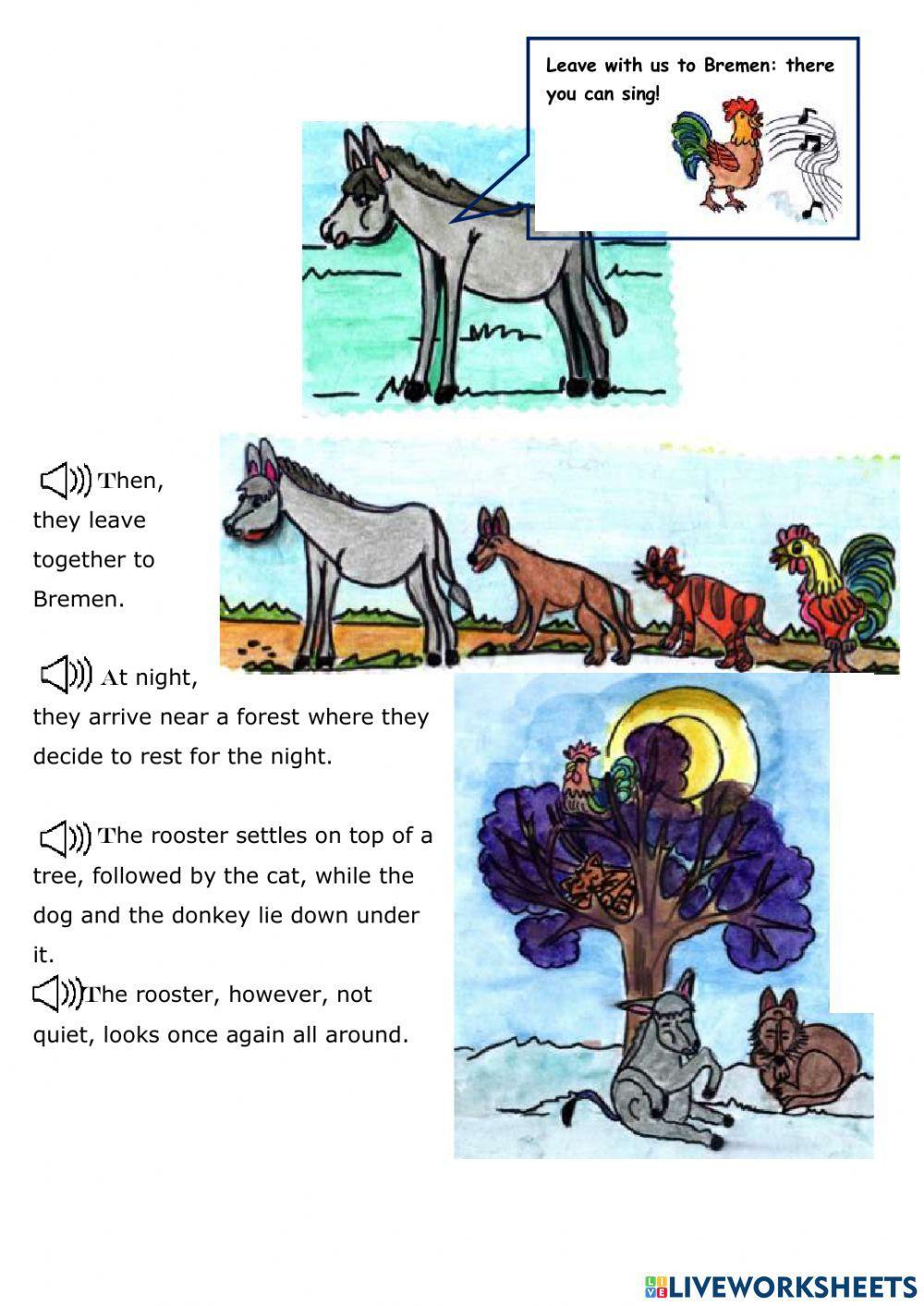 The musician of Bremen worksheet | Live Worksheets