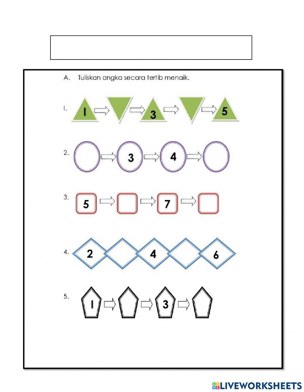 Tertib Menaik interactive exercise | Live Worksheets