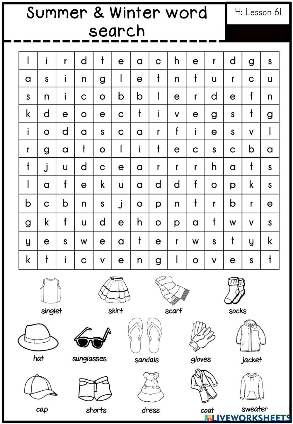 Word search Year in year out worksheet | Live Worksheets