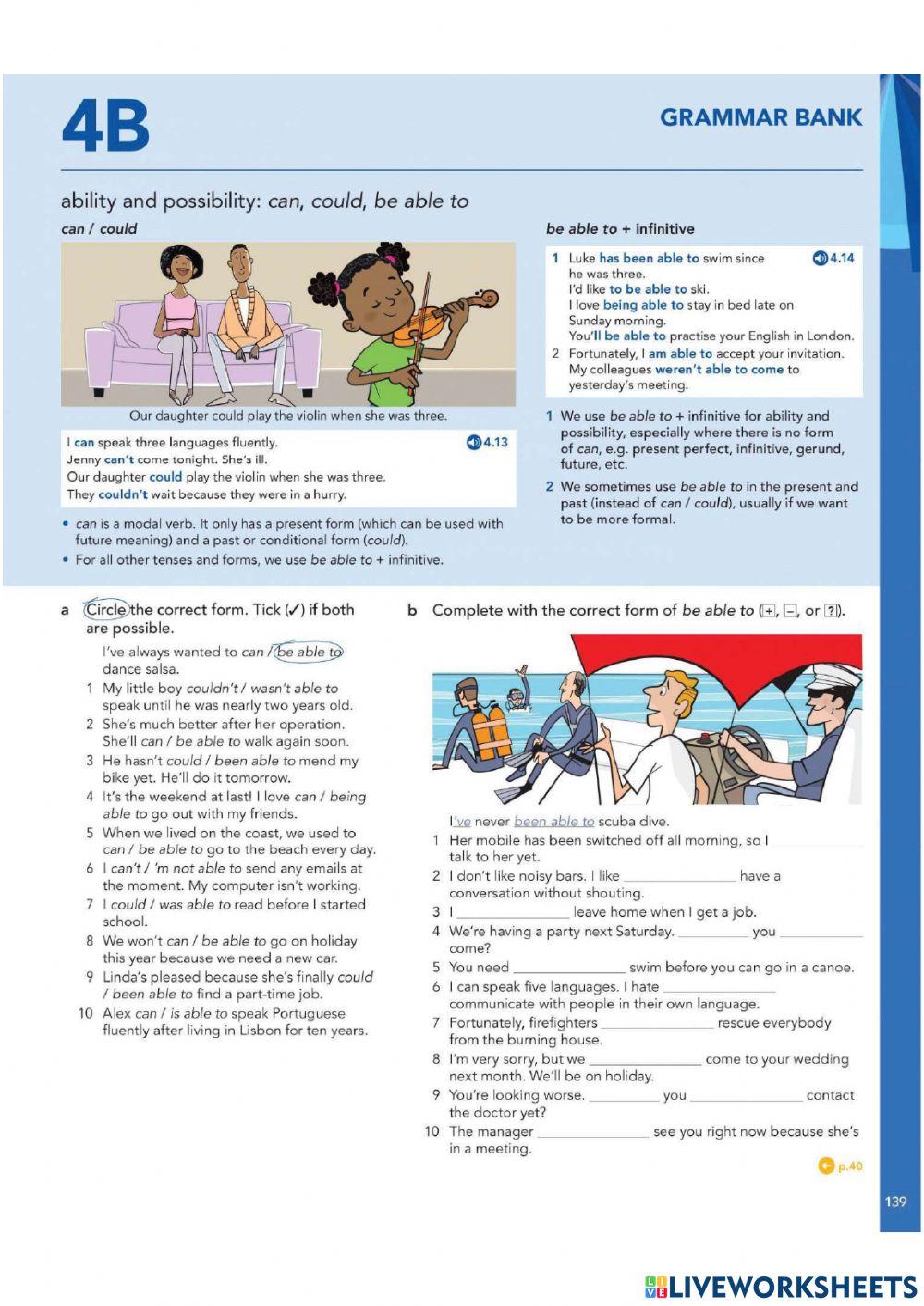 Modal verbs - can, could, be able to 5072930 | prochay_m