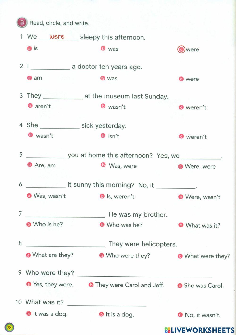 Basic Grammar 2 - Review (Unit 4 - Unit 7) online exercise for | Live Worksheets