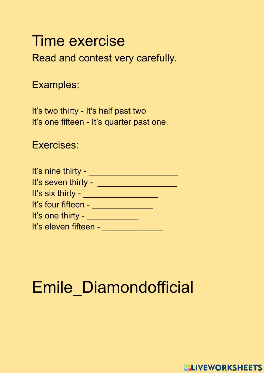 Time online exercise for Grade 4 | Live Worksheets