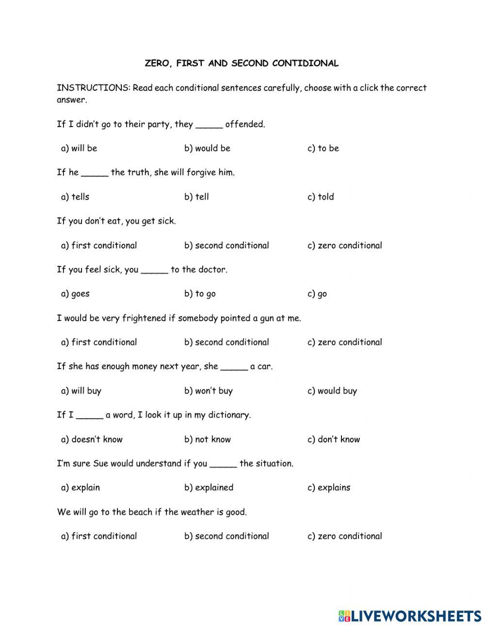 conditionals | Free Interactive Worksheets | 5073140