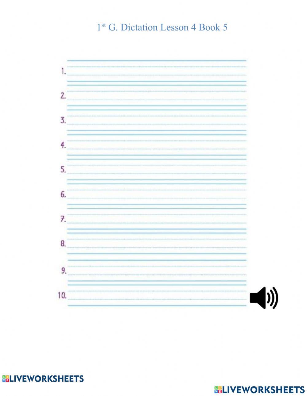 1st G. L4 B5 Dictation worksheet | Live Worksheets