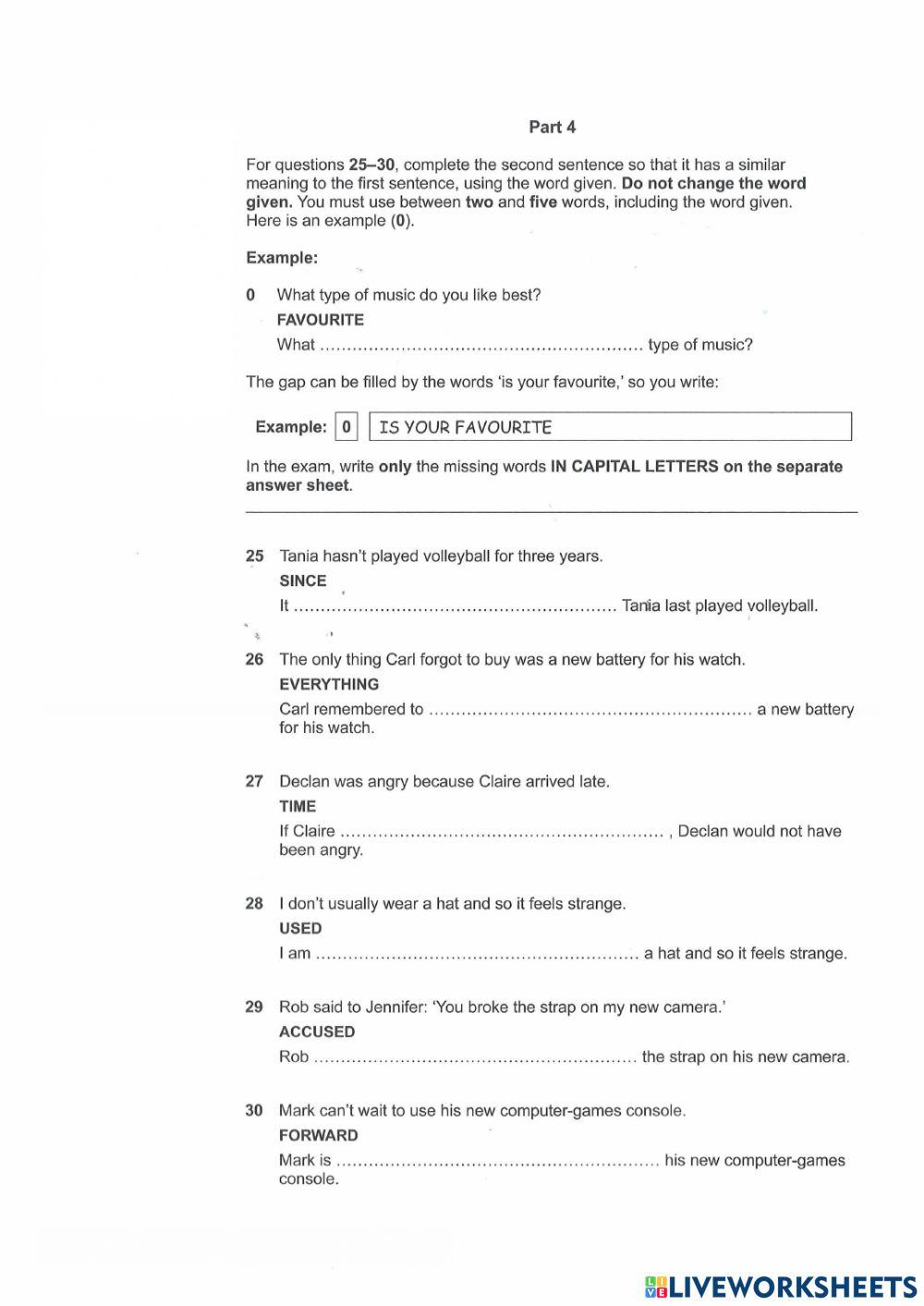 FCE Reading Use Of English Online Exercise For Live Worksheets fce-reading-use-of-english-online-exercise-for-live-worksheets