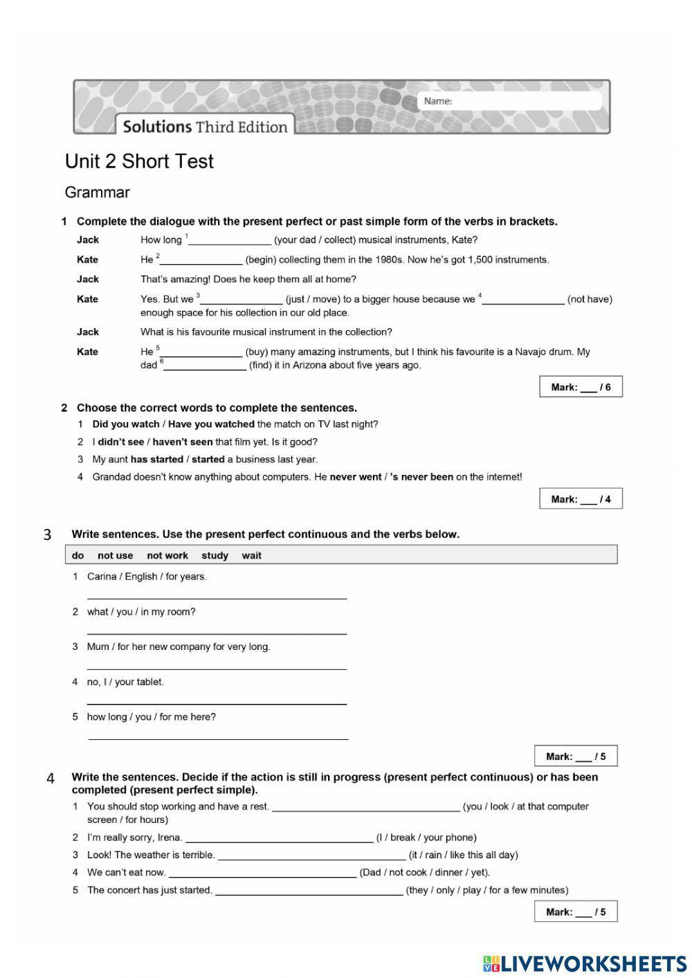 SOLUTIONS-Intermediate-unit 2 GRAMMAR | ro35jimebusta
