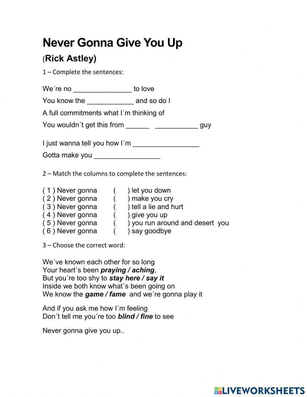 Never gonna give you up 1115113 | andrea_cvc | Live