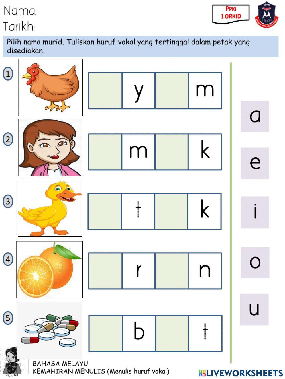 BM: Kemahiran Menulis interactive worksheet | Live Worksheets