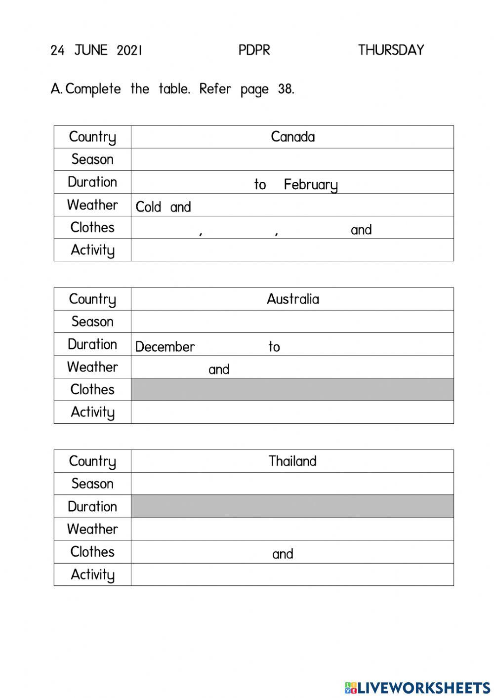 Module 4 Year In Year Out: Seasons Around The World
