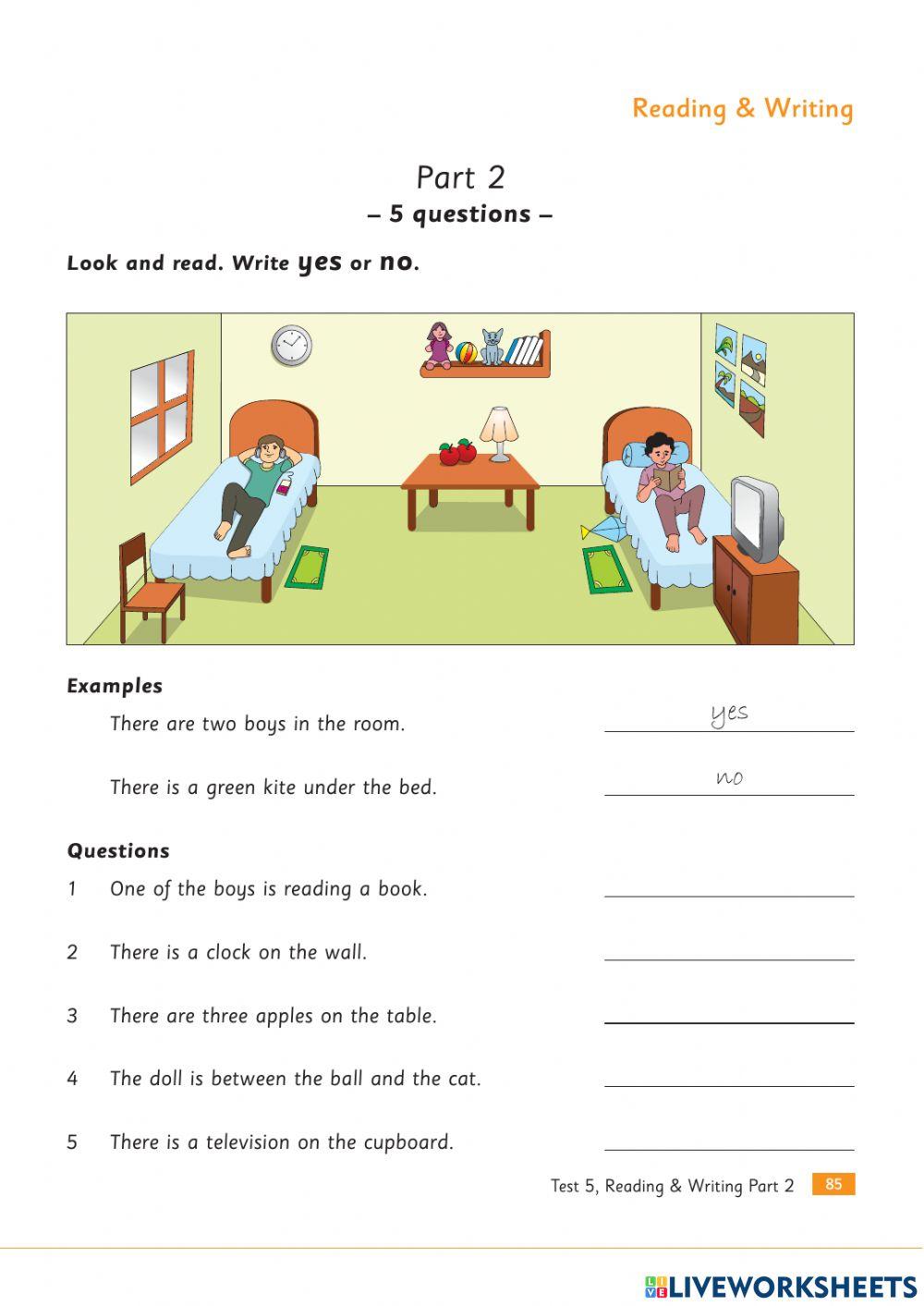 Practice Test Plus Starters (2nd): Test 5 - Reading and Writing online ...