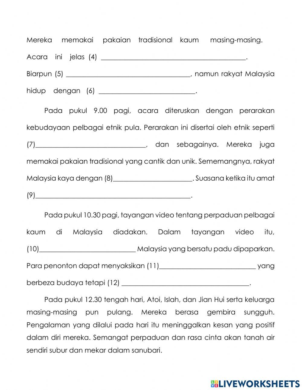 Kemahiran Menulis online exercise | Live Worksheets