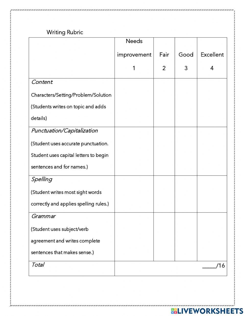 Creative Writing | Free Interactive Worksheets | 1116725