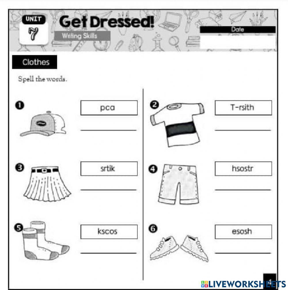 Clothes online exercise for Year 2 | Live Worksheets
