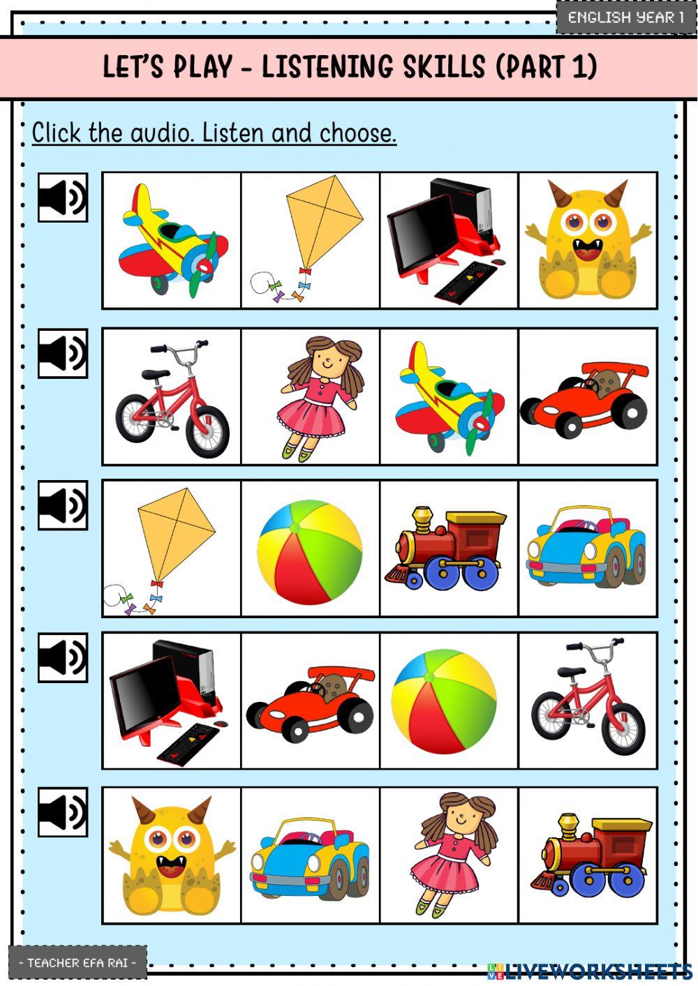 Let's Play - Toys worksheet | Live Worksheets