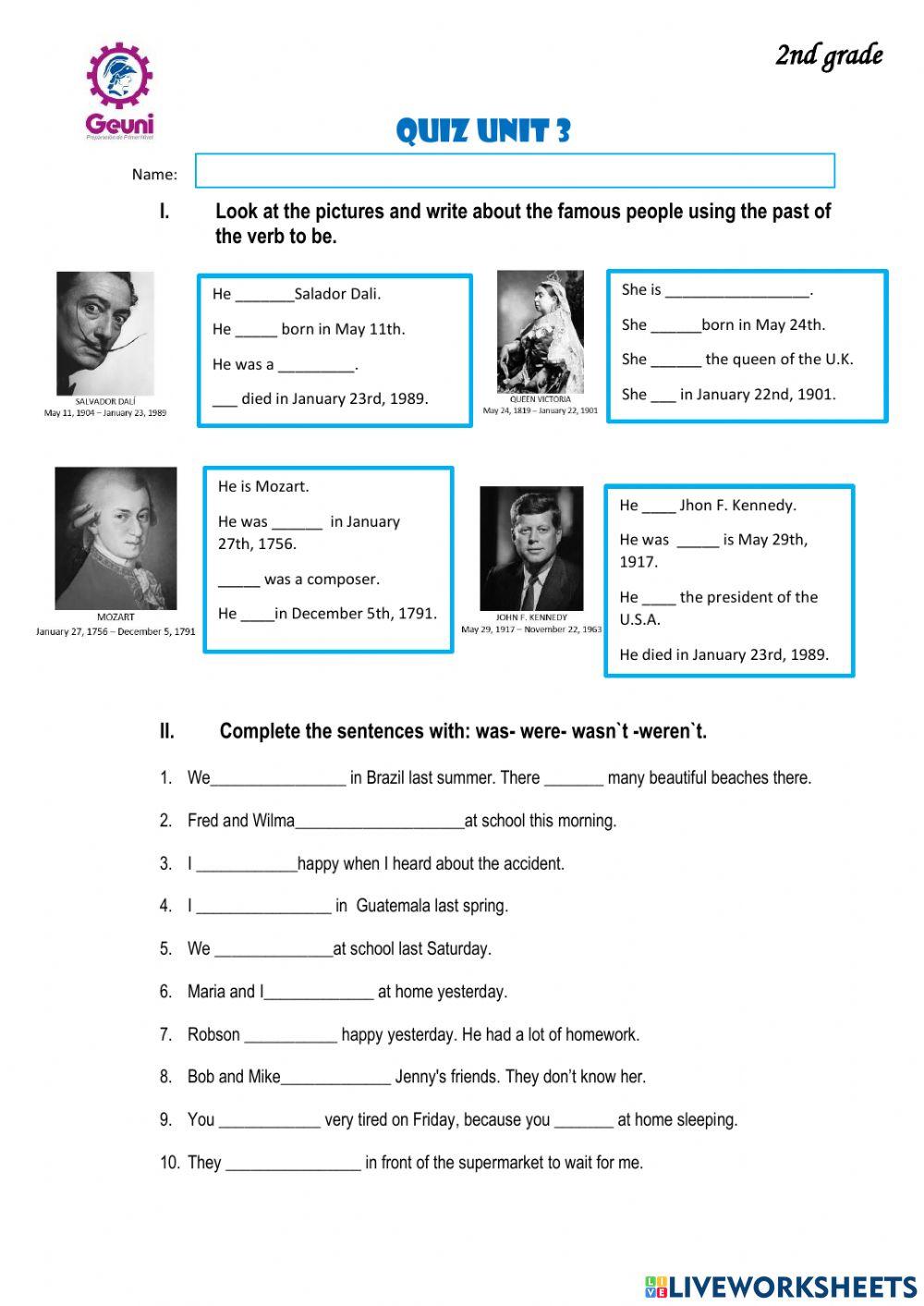 Past simple online exercise for 2nd grade | Live Worksheets