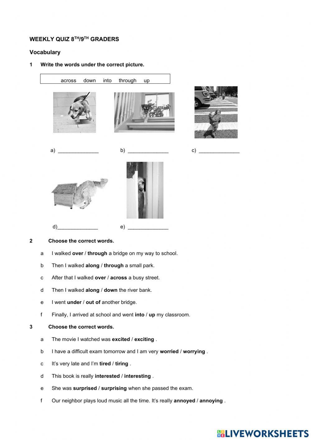Insta ENglish unit e worksheet | Live Worksheets