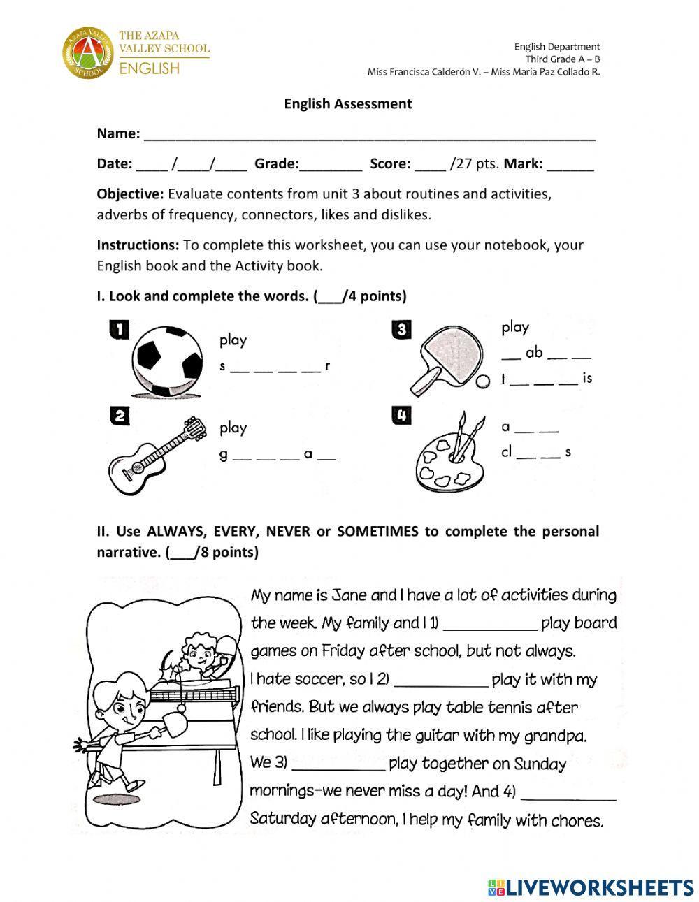 1119535 | English assessment | Francisca Paola Calderón
