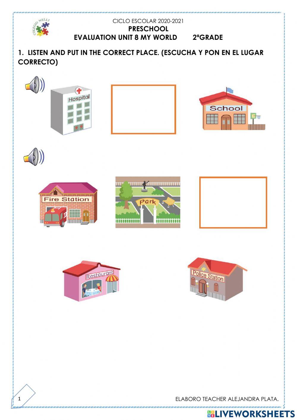 Evaluation 2° grade worksheet | Live Worksheets