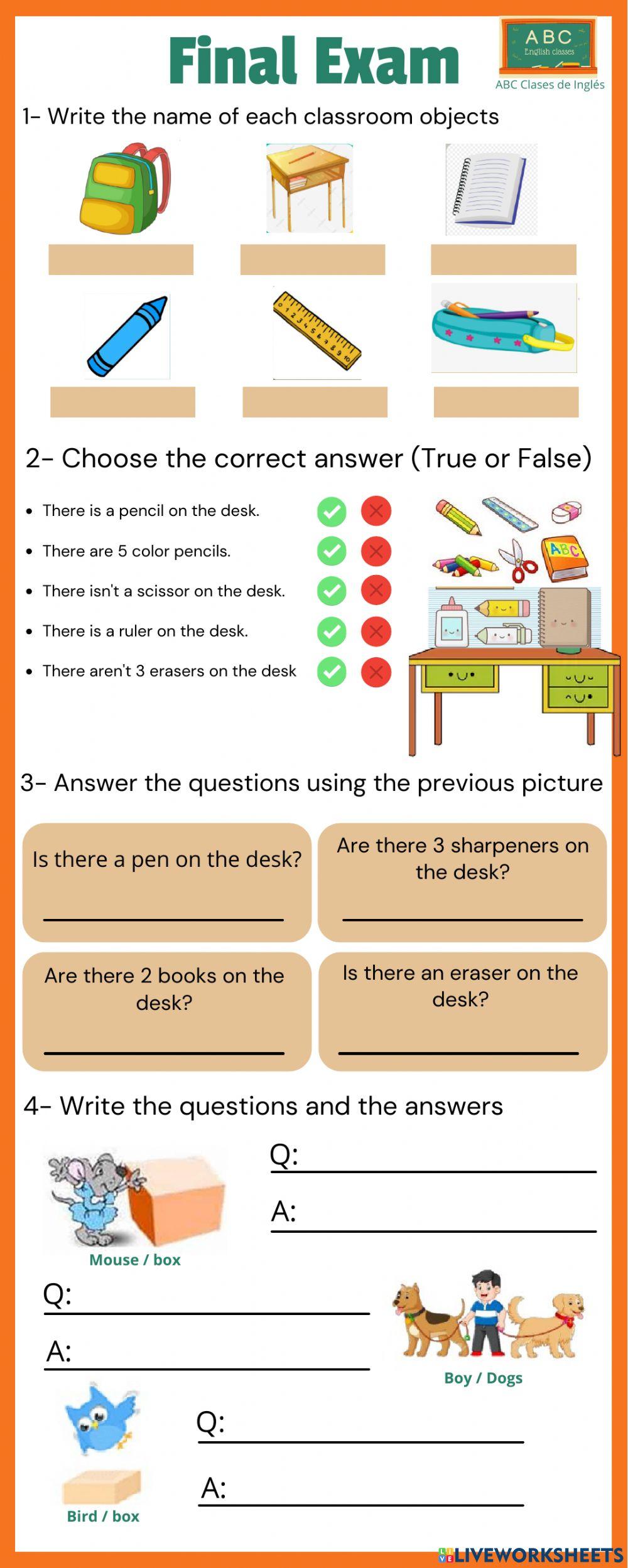 Final Exam interactive activity for grade 3 | Live Worksheets