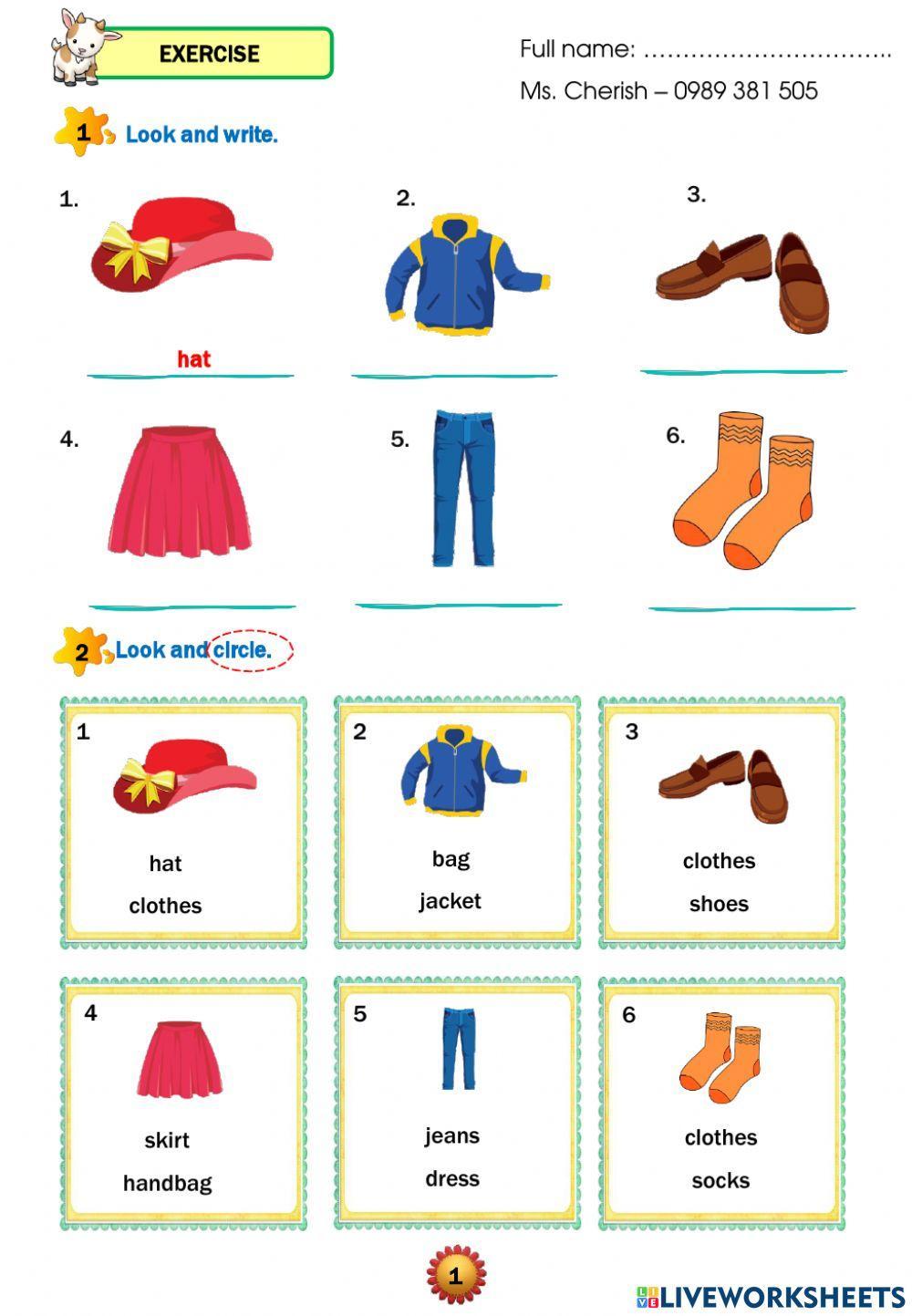 Clothes 2 - gra… | Free Interactive Worksheets | 1121110