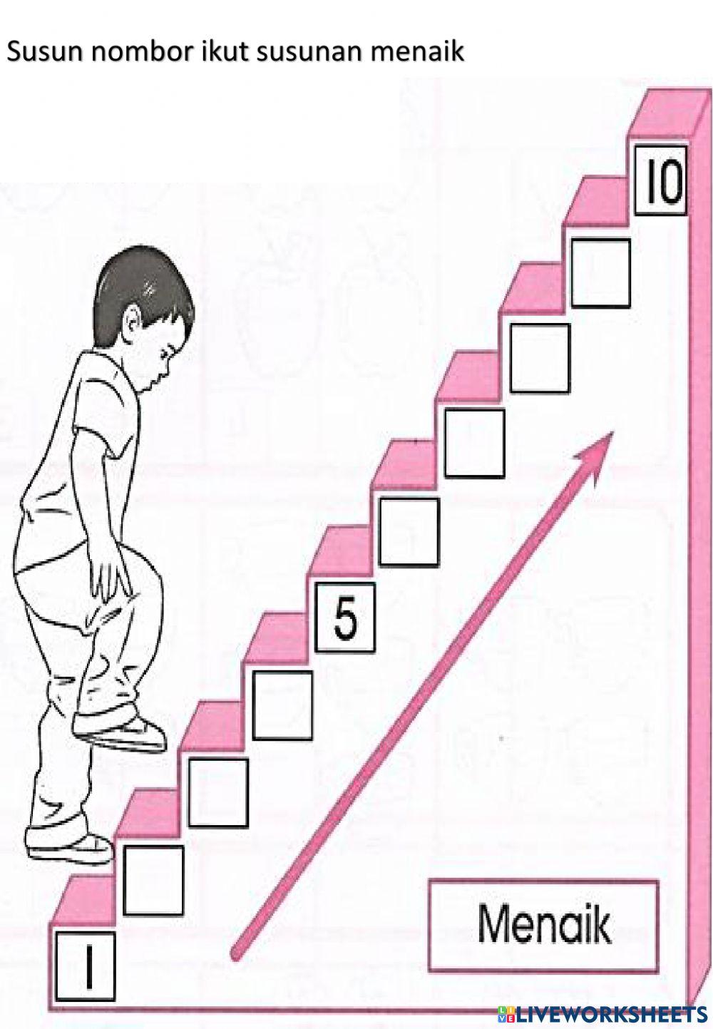 Tertib menaik worksheet for PK | Live Worksheets