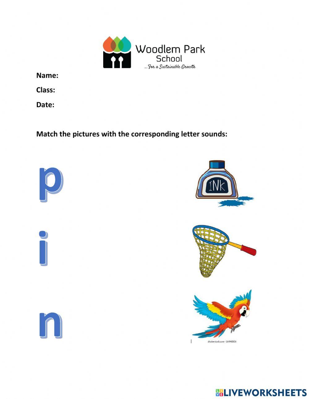 P,i,n letter worksheet | Live Worksheets