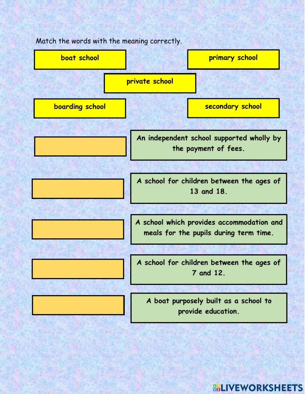 LEARNING WORLD interactive activity | Live Worksheets