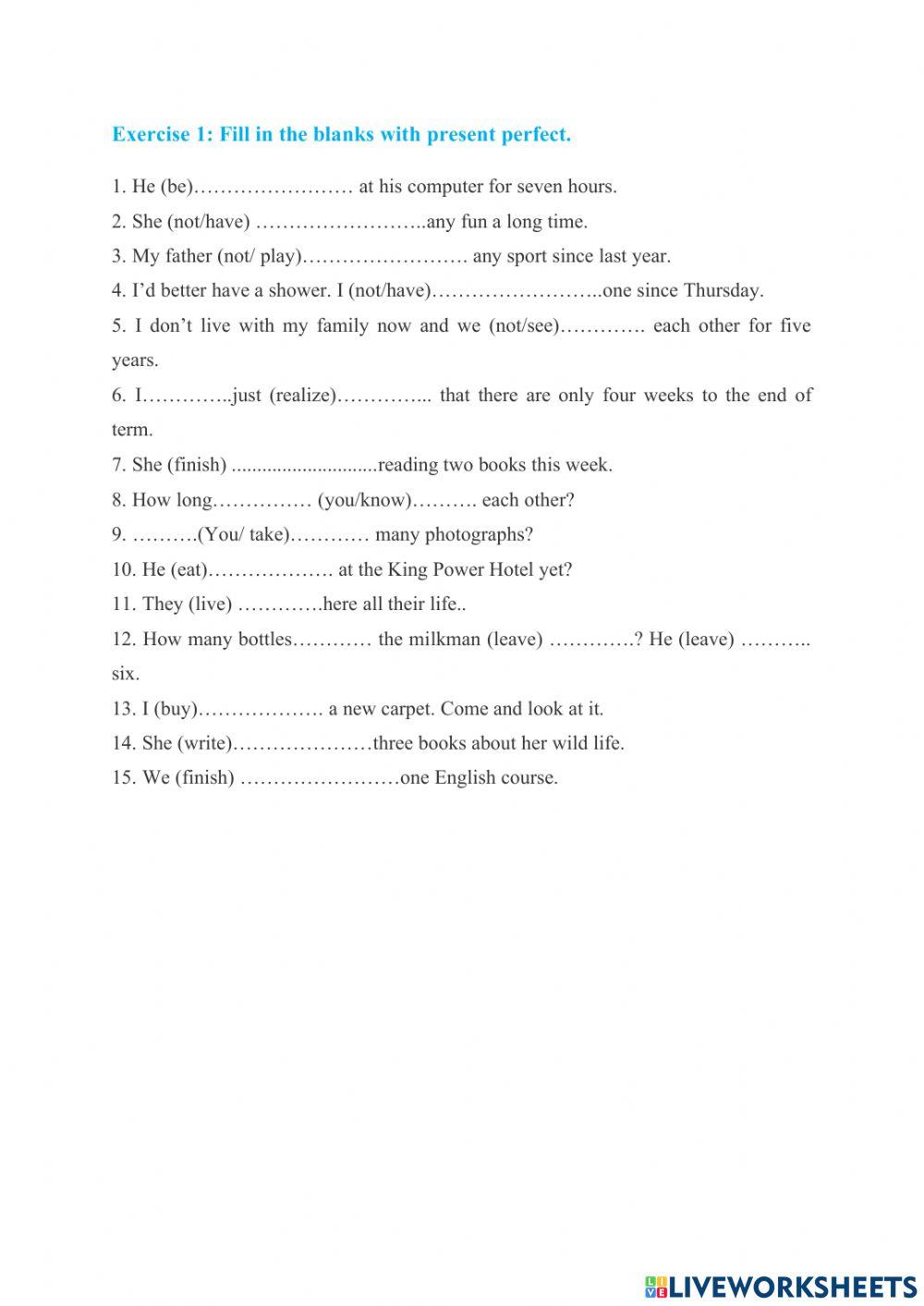 Present simple online exercise for grade 6 | Live Worksheets