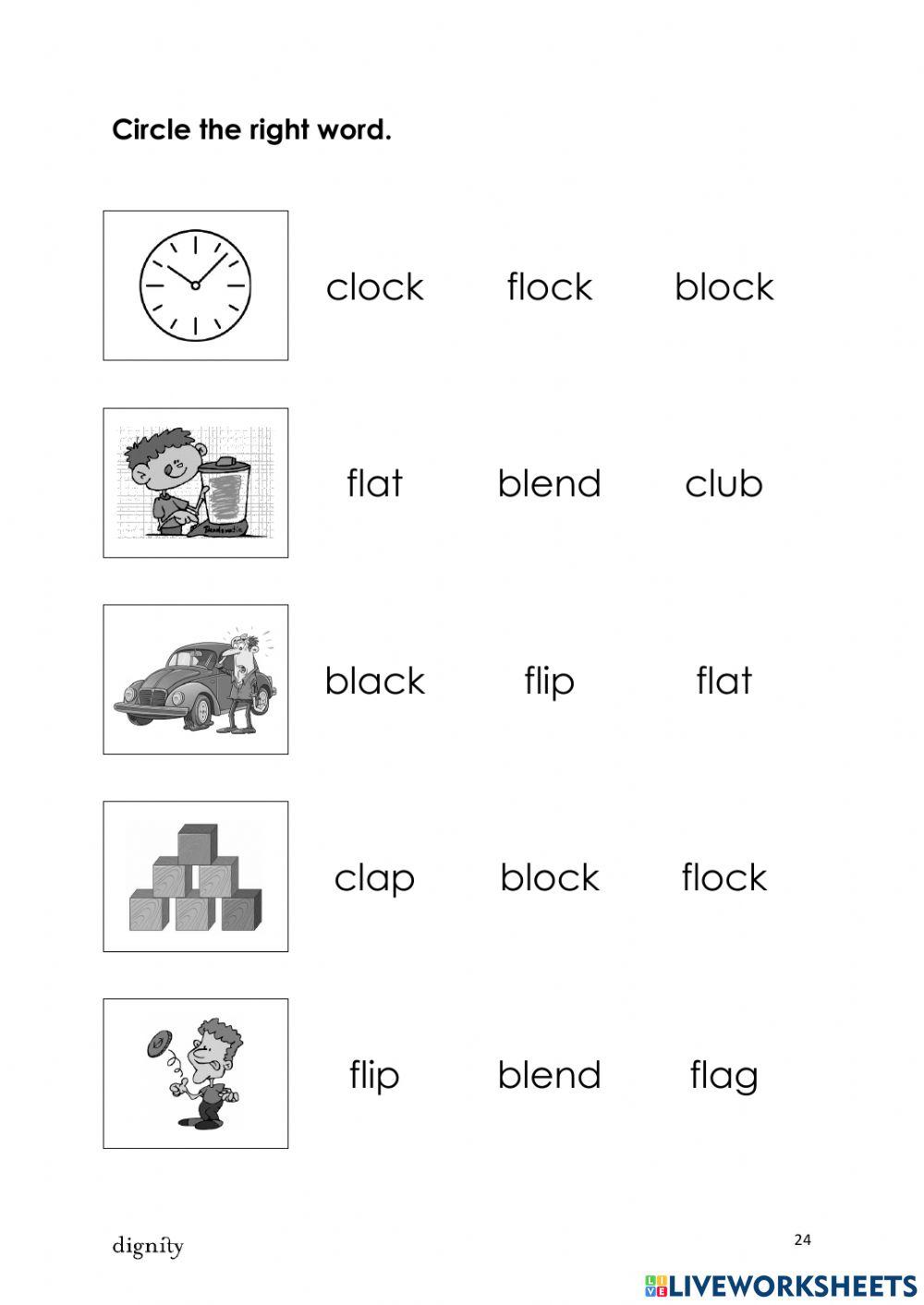 Cl,fl,bl blendi… | Free Interactive Worksheets | 1123365