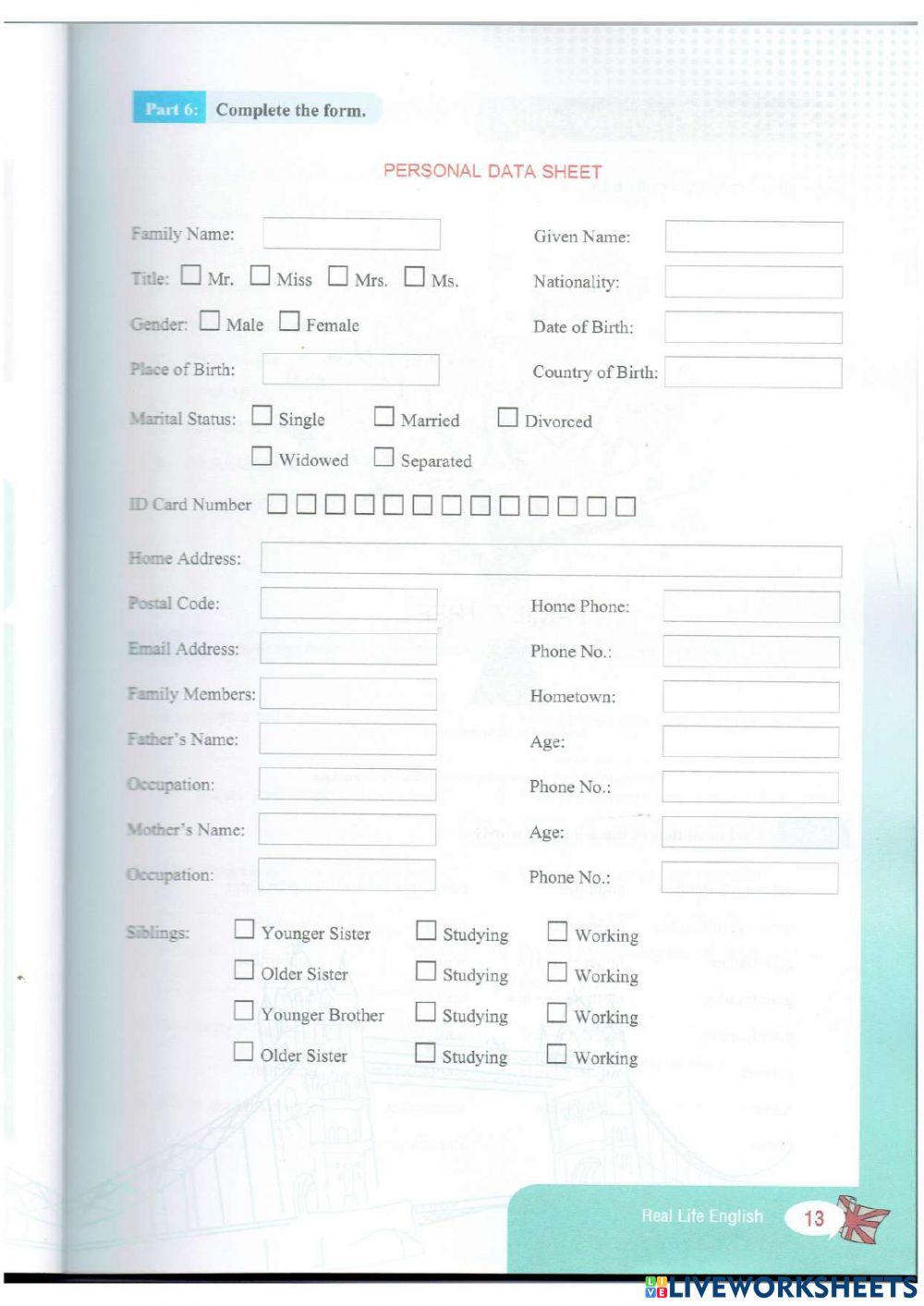 Real life english exercise | Live Worksheets
