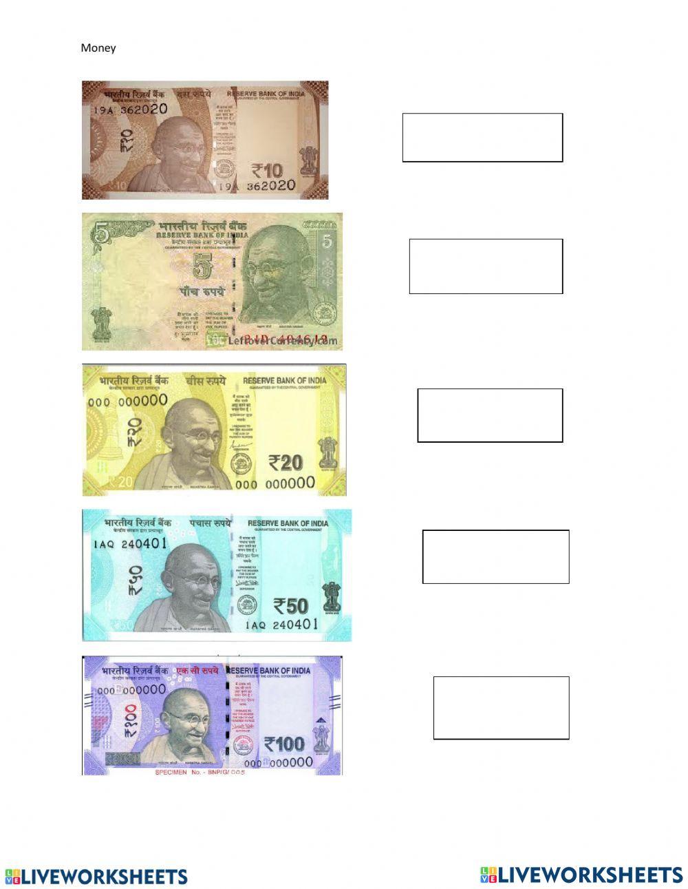 Money worksheet interactive activity | Live Worksheets