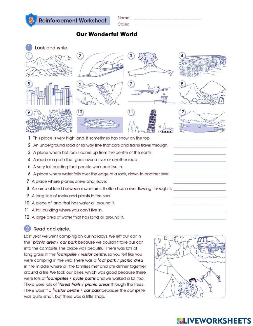 Our Wonderful world online activity | Live Worksheets