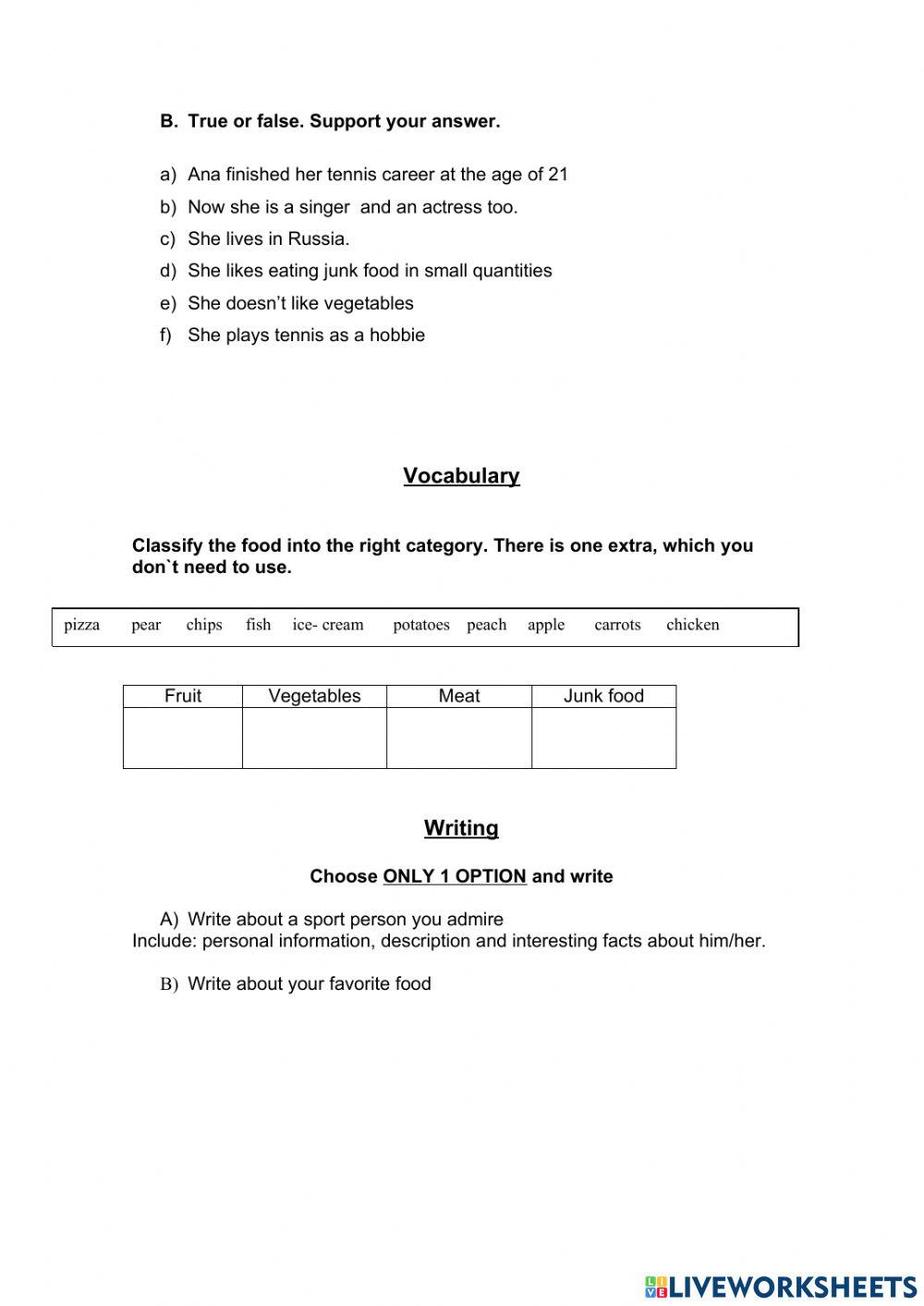 English exam 2nd grade 1127848 | Cecilia Sanchez