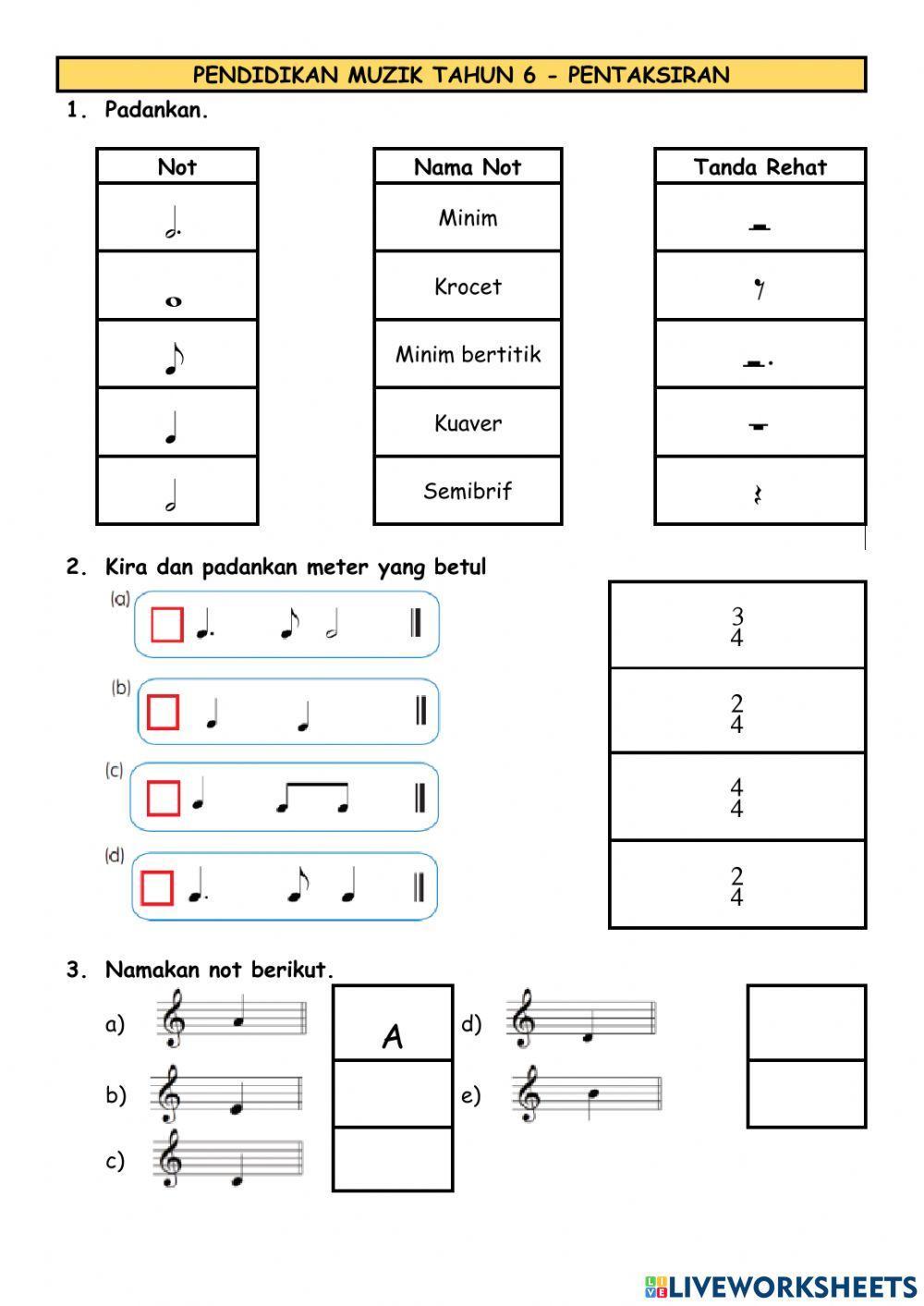 Pentaksiran Muzik Tahun Worksheet Live Worksheets, 44% OFF Pentaksiran Muzik Tahun Worksheet Live Worksheets, 44% OFF