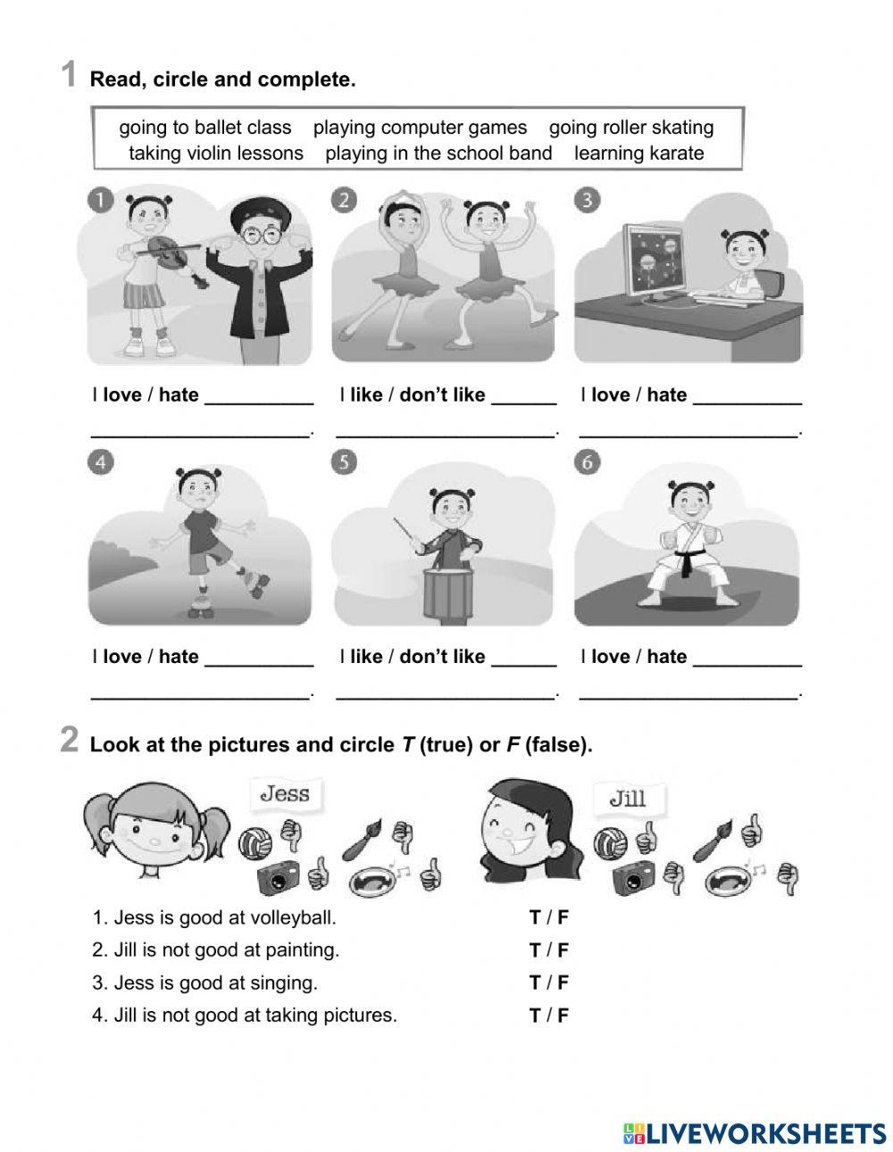 Likes and dislikes | Monty2020 | Live Worksheets