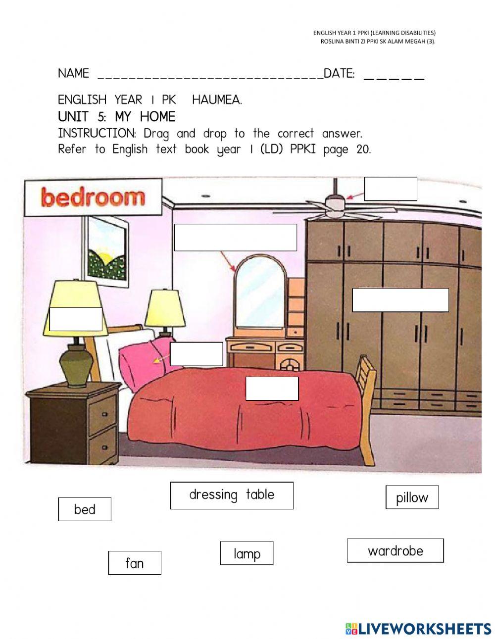 My home ppki year 1 (ld) worksheet | Live Worksheets