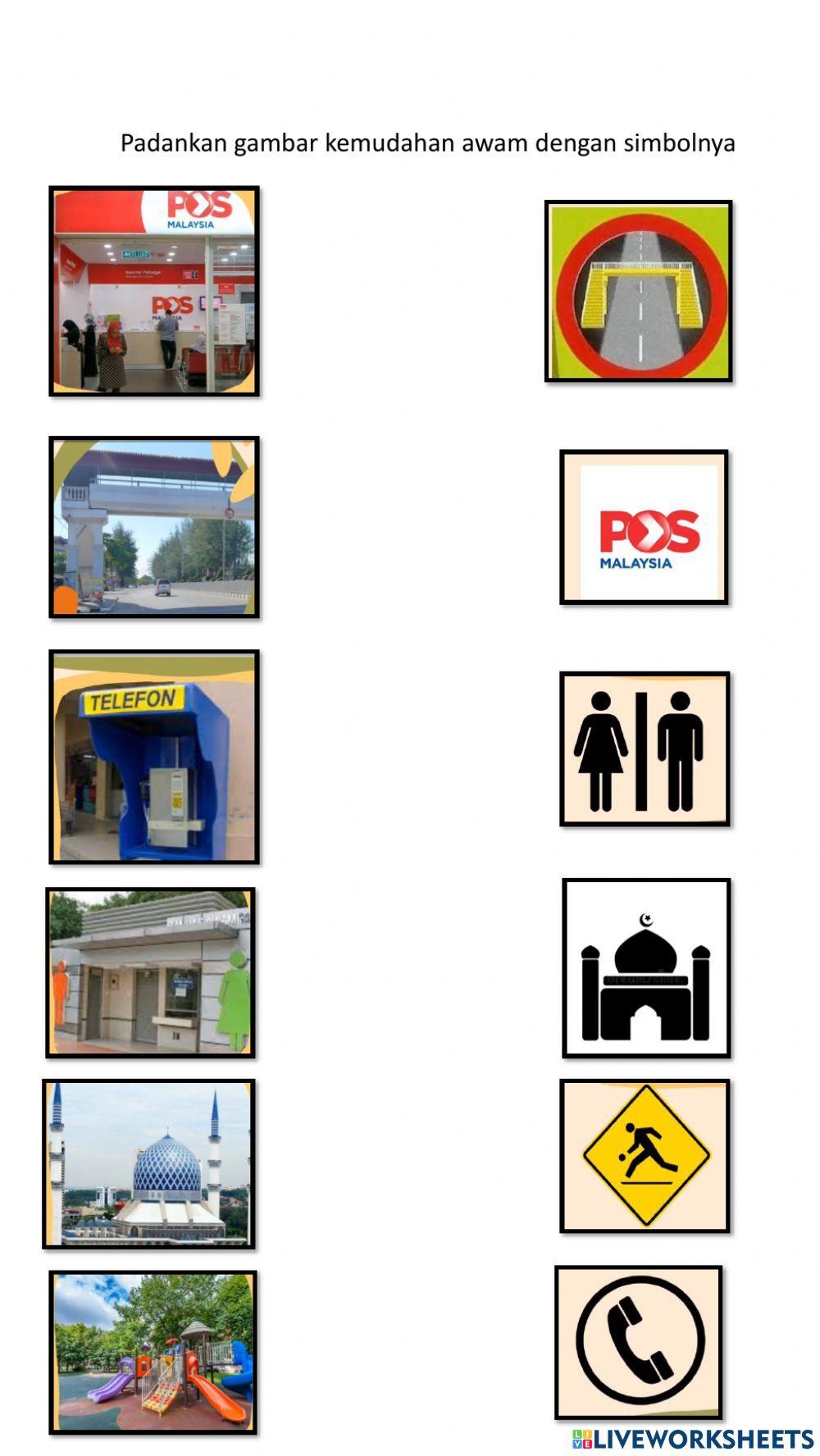 Kemudahan awam online exercise for pra | Live Worksheets