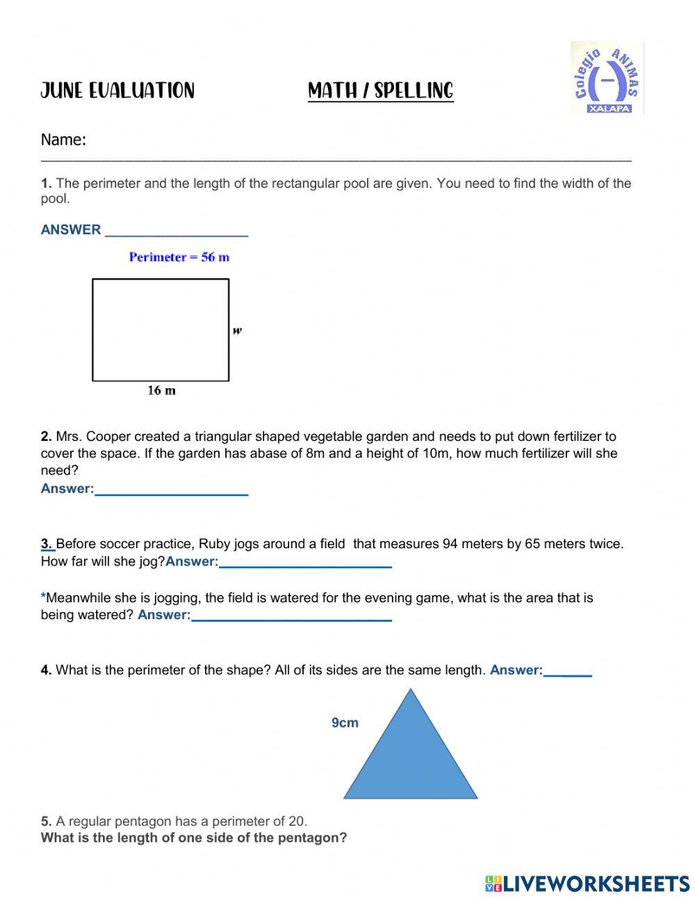 Math online exercise for 4-6th | Live Worksheets