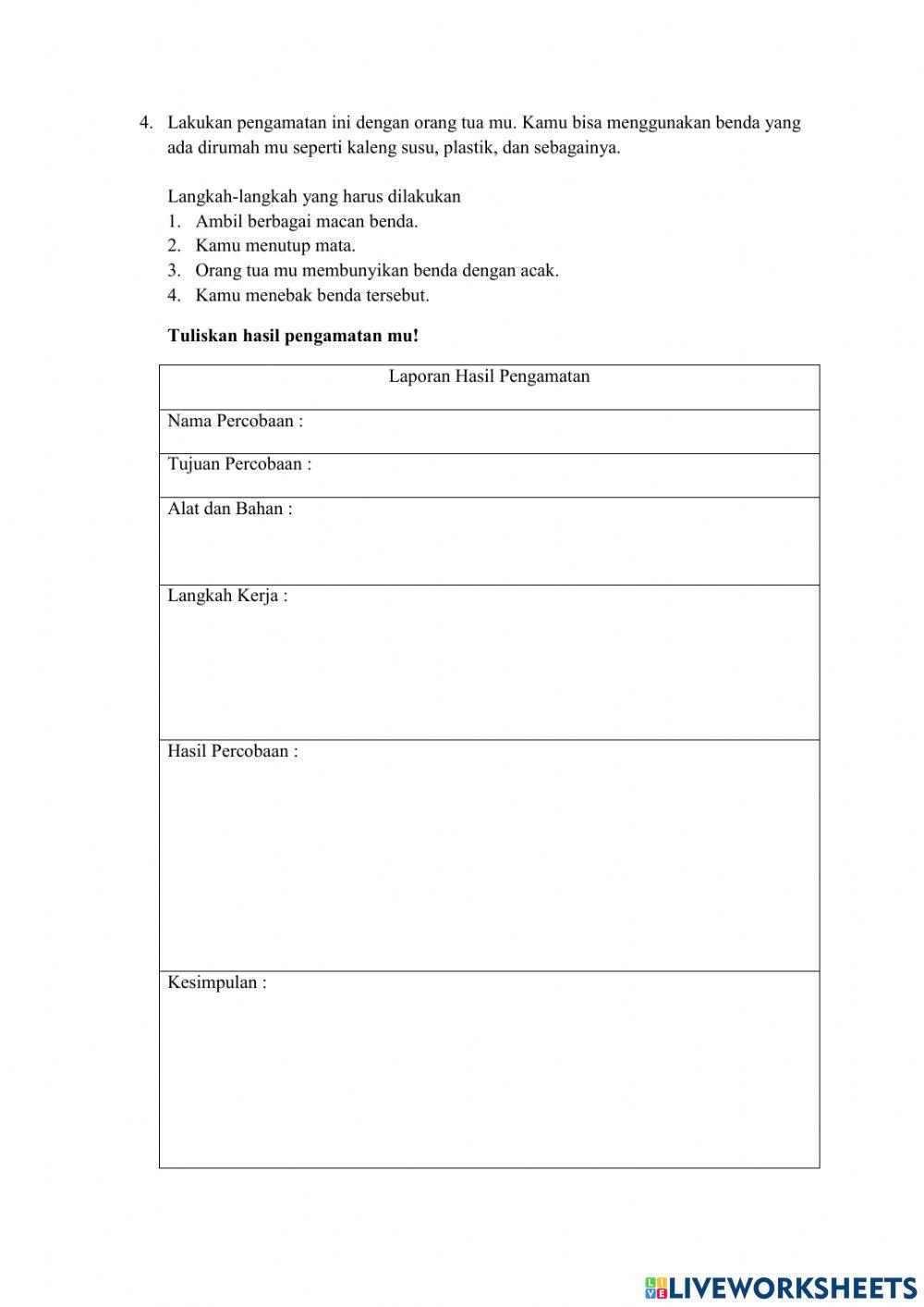 Telinga exercise | Live Worksheets