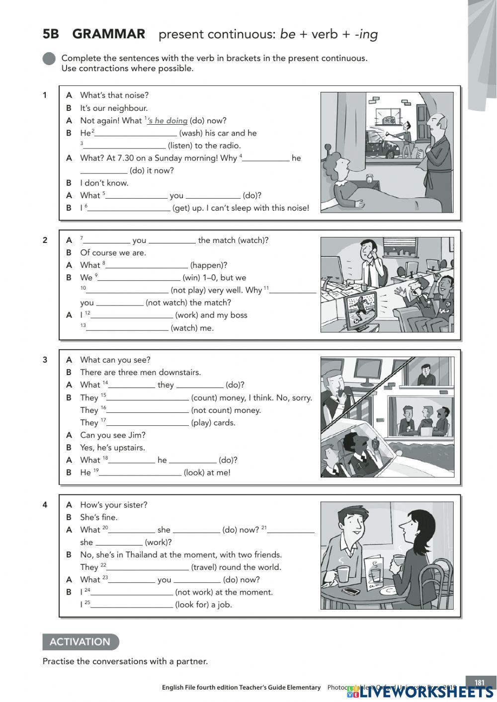 EGE 5B (Grammar present continuous) online exercise for | Live Worksheets