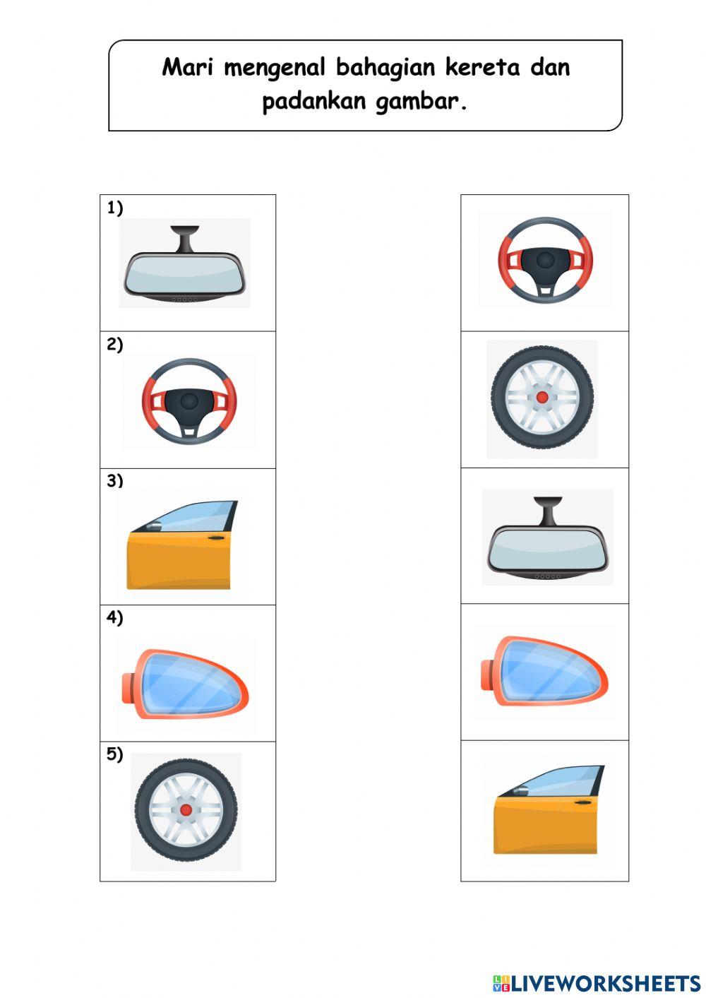 Tema kereta worksheet | Live Worksheets