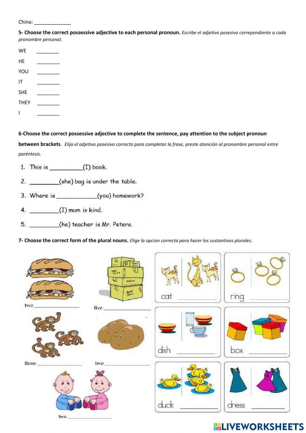 TEST 1 - 1ER AÑO - PIO 6648558 | Lu_profe_ingles