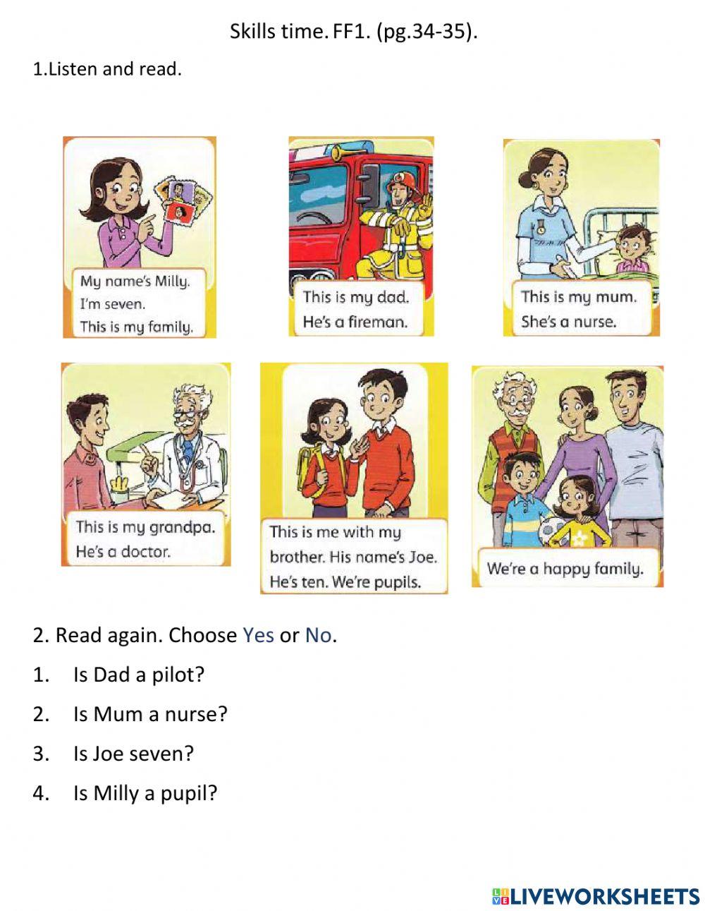Skills time.FF1.pg.(34-35) worksheet | Live Worksheets