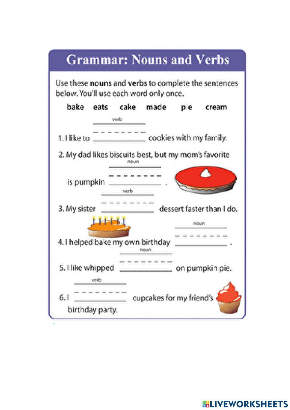 1126825 | Noun and verbs | sandhyasingh | LiveWorksheets