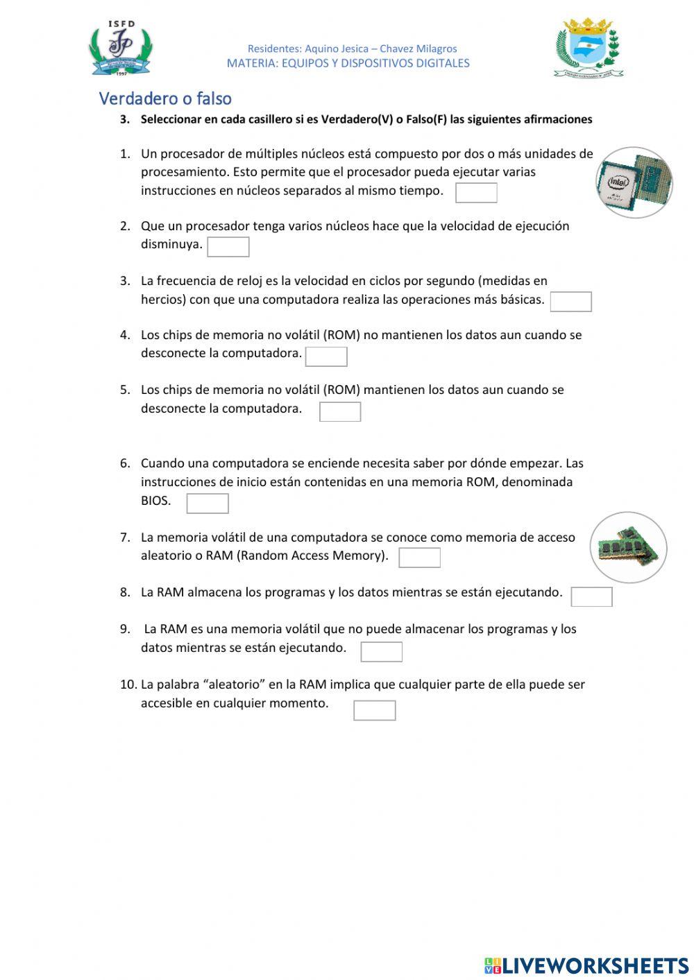 Dispositivos Di… | Free Interactive Worksheets | 3133543