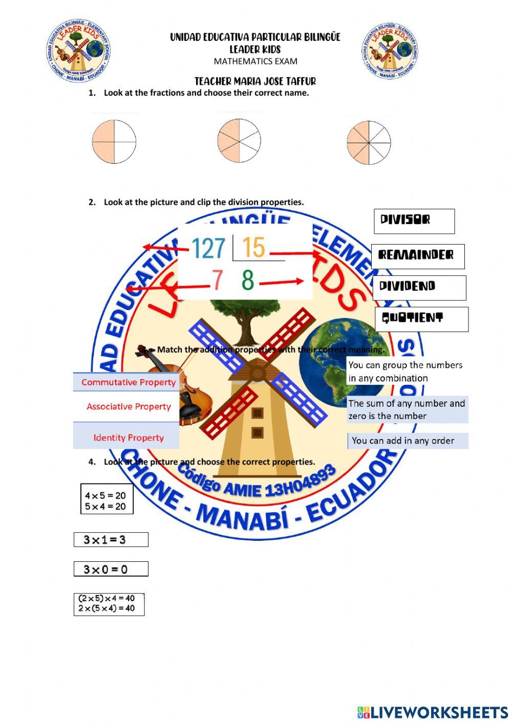 Mathematics online exercise for 6st | Live Worksheets
